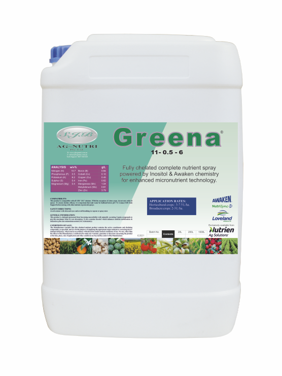 GREENA® (N 11%, P 0.5%, K 6% + Awaken® & NutriSync D) - SJB Ag Nutri